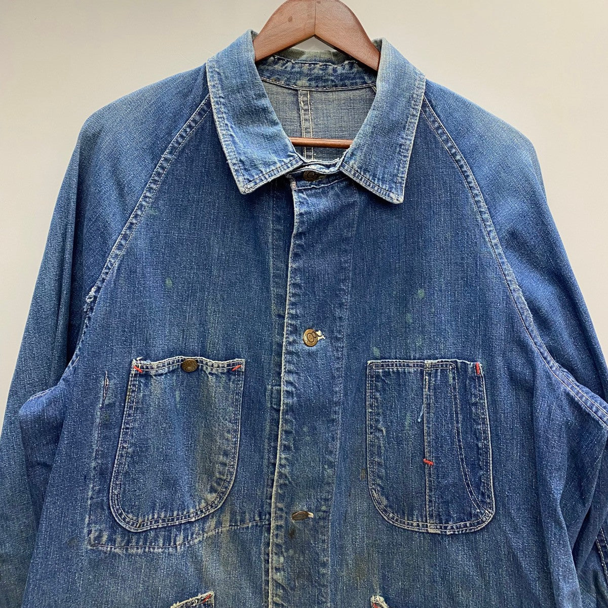 【曜日割引対象外】 ヴィンテージ vintage 50's 8OZ Sanforized Rivet Button Denim Chore ...