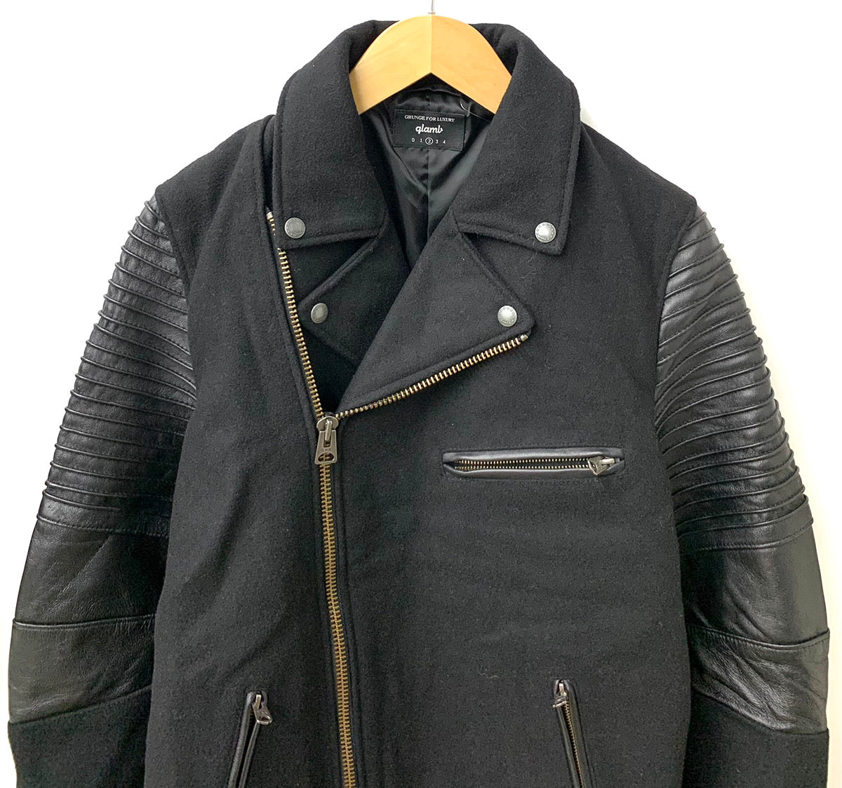 グラム glamb アーム切り替え ライダースジャケット GB17SP/JKT05 ジャケット ロゴ ブラック 2サイズ 201MT-1908 ...